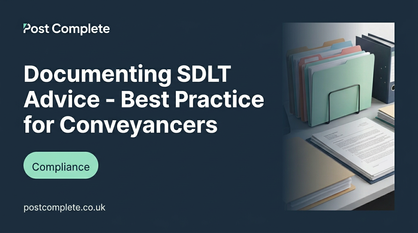Documenting SDLT Advice - Best Practice for Conveyancers | Post Complete